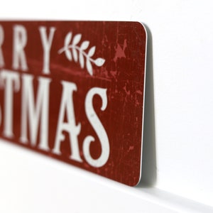 Red Merry Christmas Metal Sign: Rustic Holiday Home Decor - Etsy