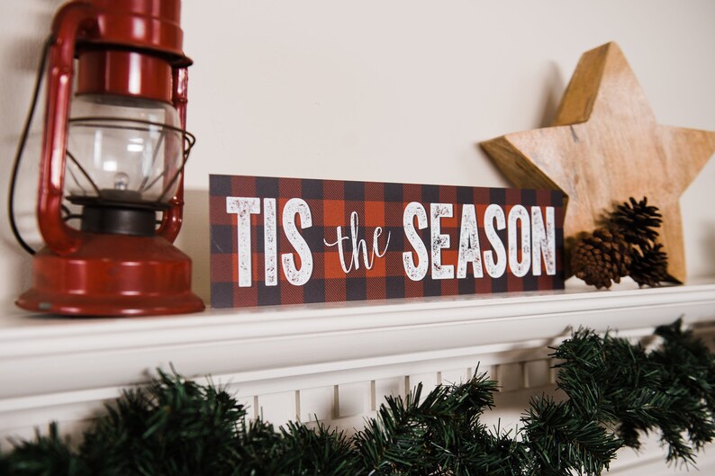 Buffalo Plaid Decor Tis The Season Buffalo Plaid Sign | Etsy