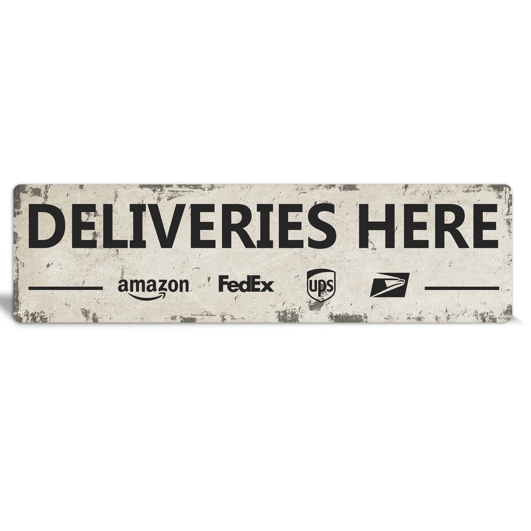 Rustic Deliveries Sign, Delivery Driver Sign, Metal Deliveries Sign ...