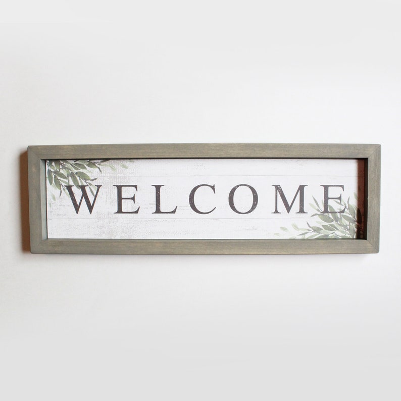 Welcome Sign Framed Welcome Sign Home Decor Sign Entry - Etsy