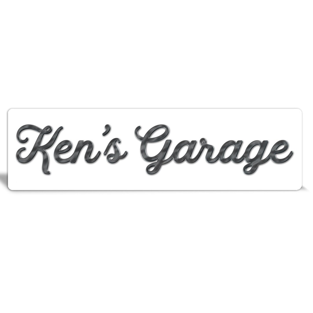 Custom Faux Chrome Metal Sign: Personalized Garage, Shop Decor - Etsy