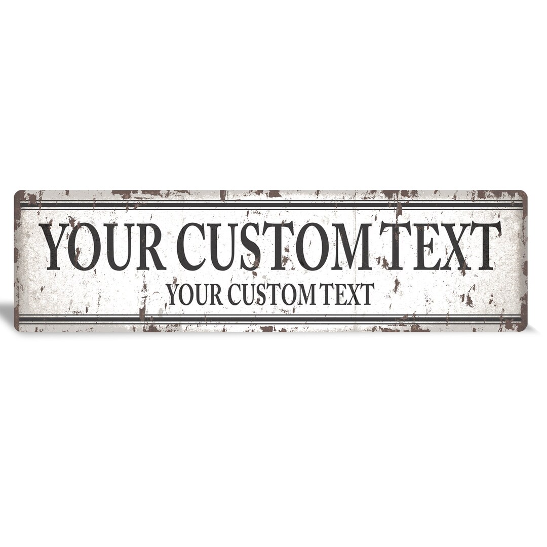 Custom Light Faux Rust Metal Sign, Personalized Rust Sign, Custom Sign ...