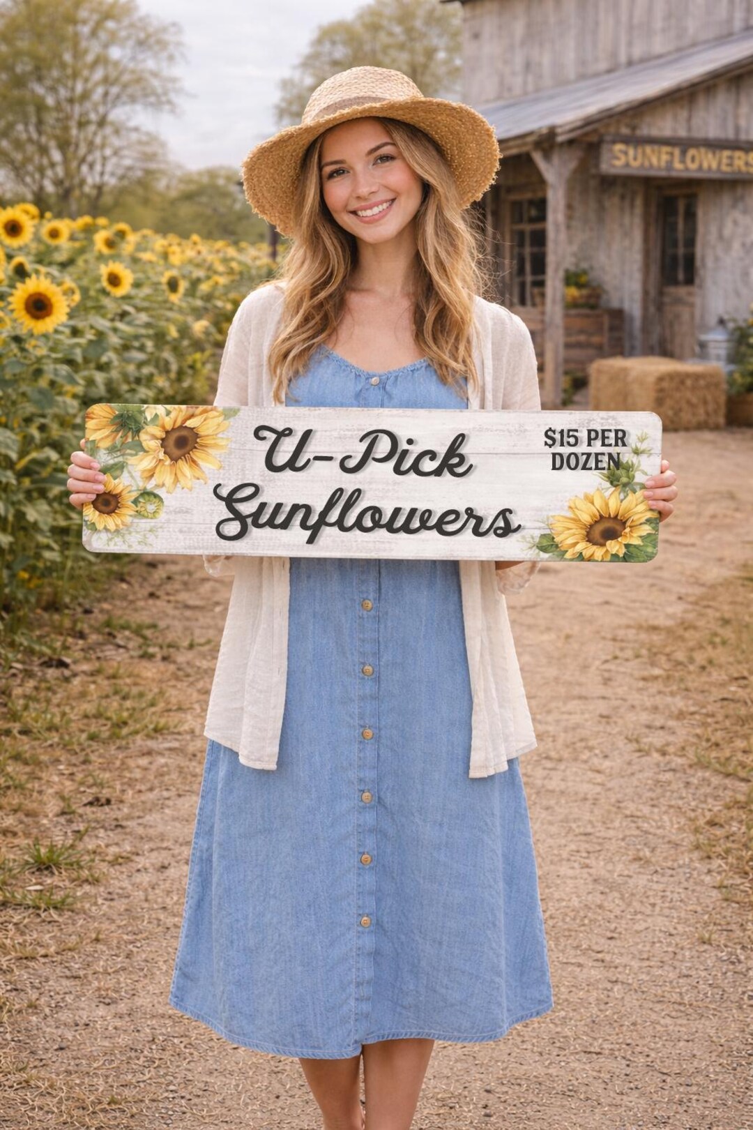 Custom Metal Sunflower Sign: Sunflower Farm Sign for Outdoor Garden ...