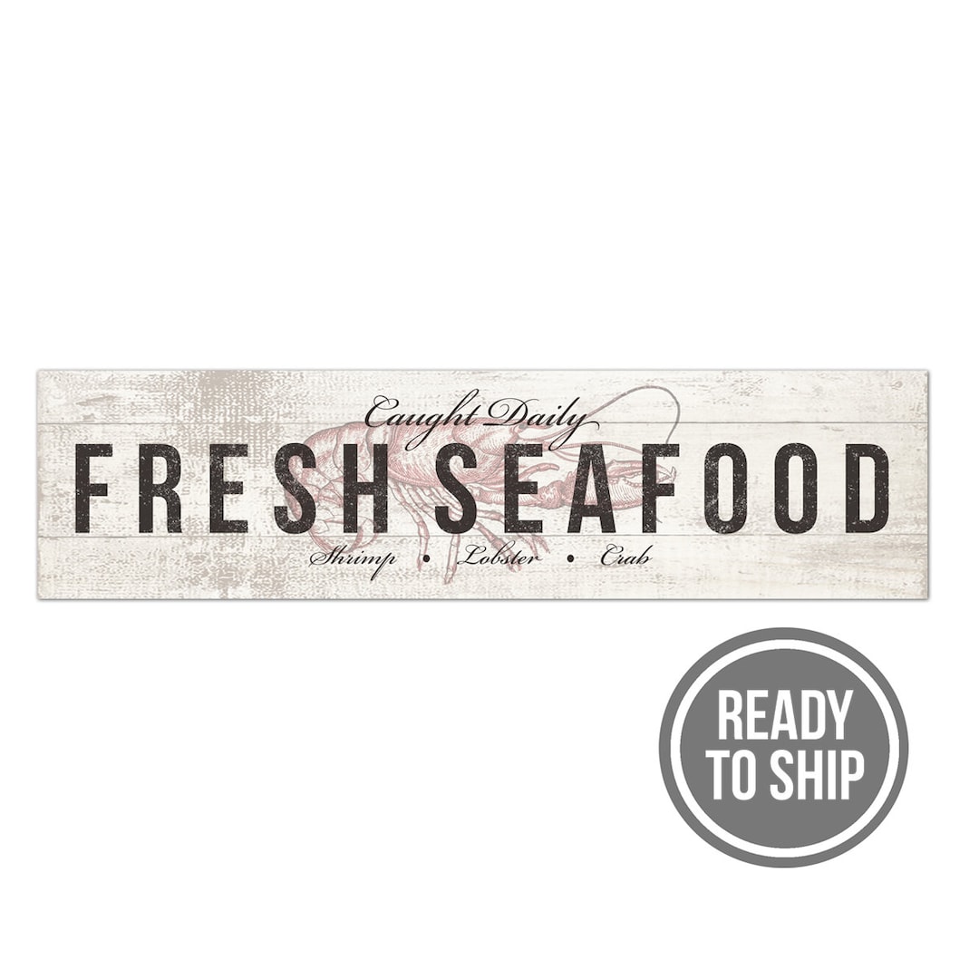 Fresh Seafood Sign: Faux White Farmhouse Wall Decor - Etsy