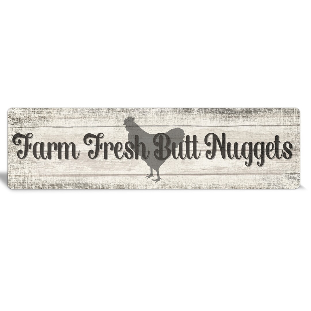 Metal Farm Fresh Butt Nuggets Sign for Chicken Coop, Outdoor Chicken ...