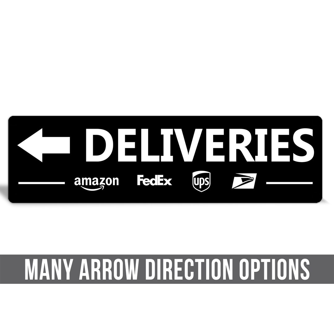 Arrow Delivery Sign, Deliveries Sign, Amazon Delivery Sign, USPS ...