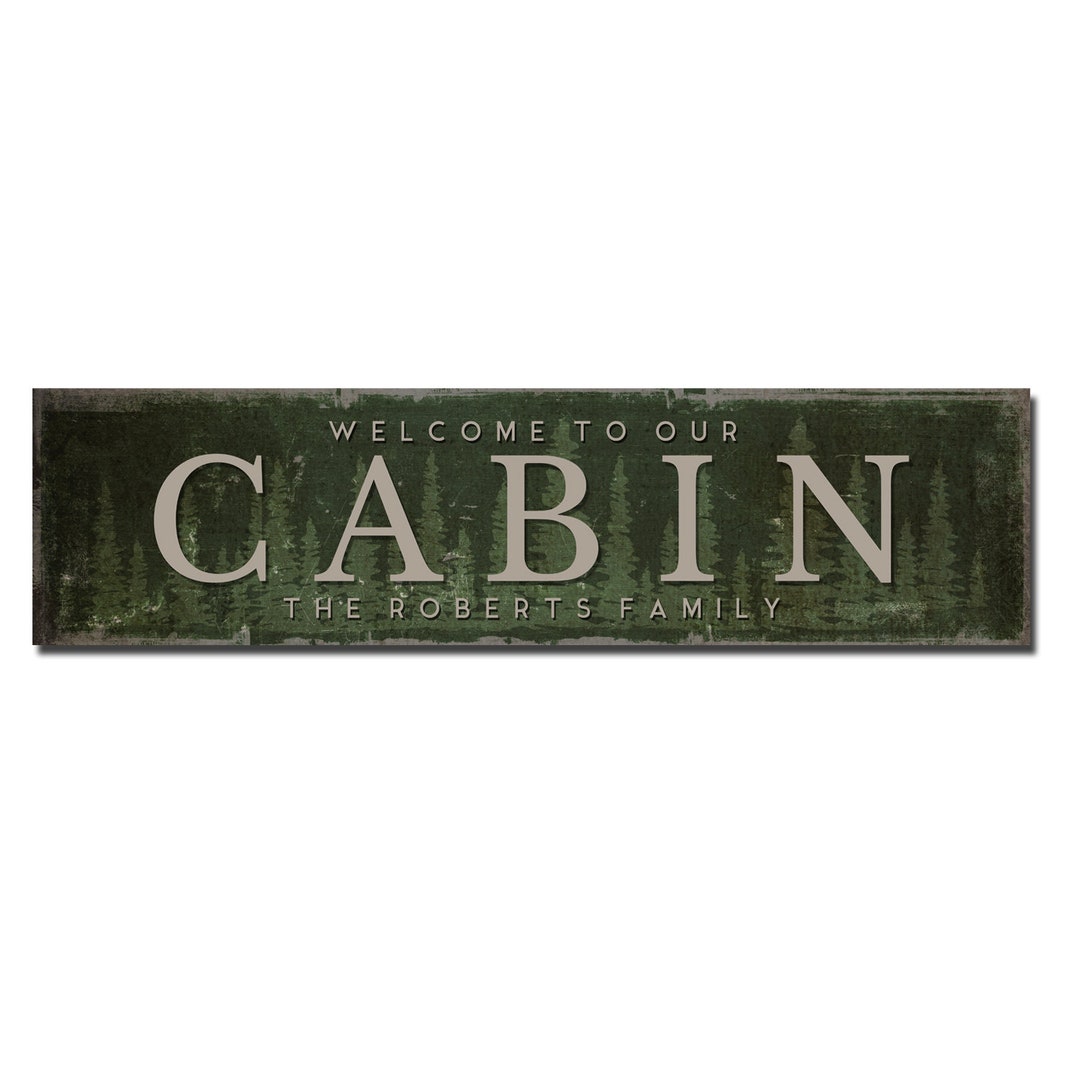 Cabin Sign Metal Cabin Sign Personalized Sign Nature - Etsy