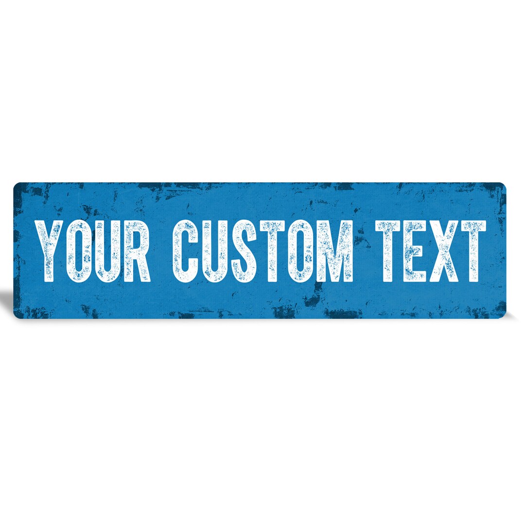 Custom Blue Rustic Metal Sign: Personalized Outdoor Decor - Etsy