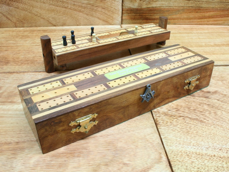 Masonic and Templar Cribbage Board Wooden Two Sizes Crib League ...