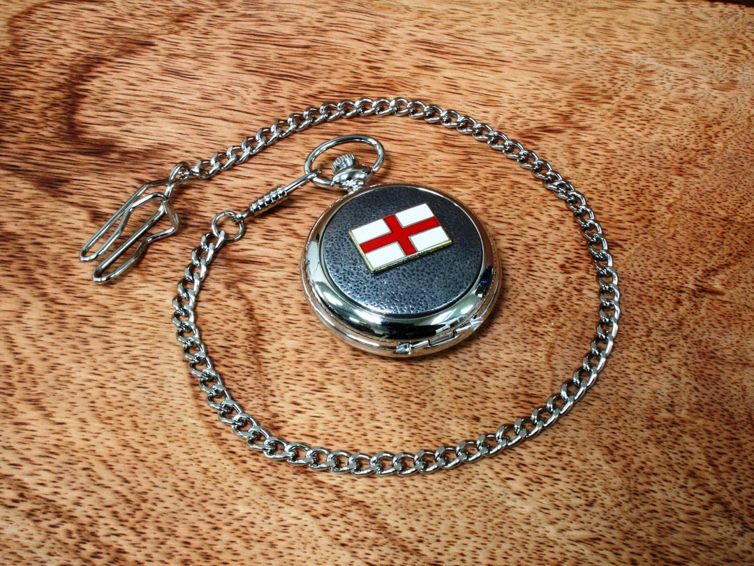 Patron Saint Days Pocket Watch and Chain Pewter Fronted Quartz ...