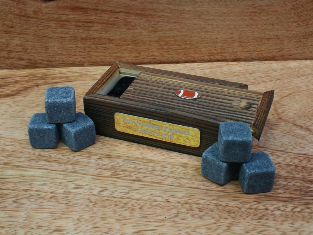 USA Icons Ice Cubes Whiskey or Gin Stones in Wooden Box Set of 6 ...