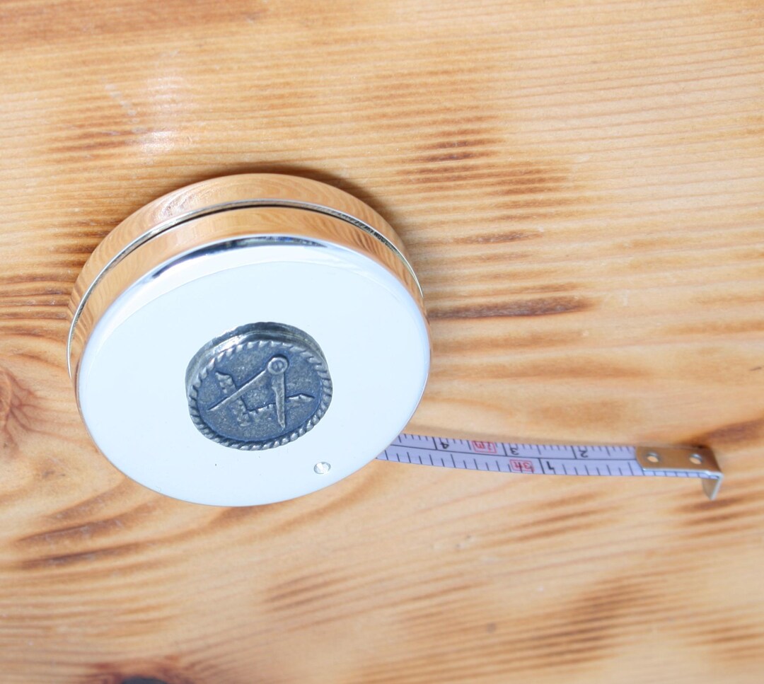 Masonic and Templar Silver Plated 1 Meter Tape Measure Free Engraving ...