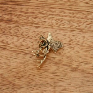 Stag Buck Head Gold Plated Pin Lapel Badge Deer Hunting Father's Day ...