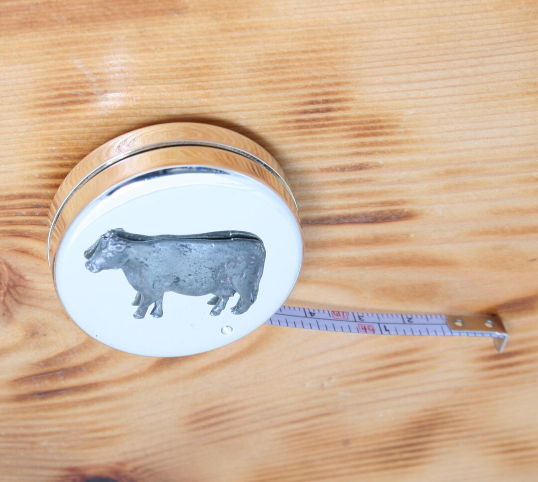 Farmyard Animals Silver Plated 1 Meter Tape Measure Free Engraving Cow ...