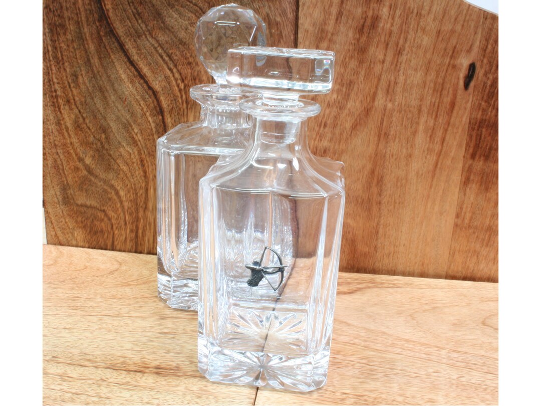 Greek Mythology Cut Glass Whiskey Decanter With Golf Ball or Square ...