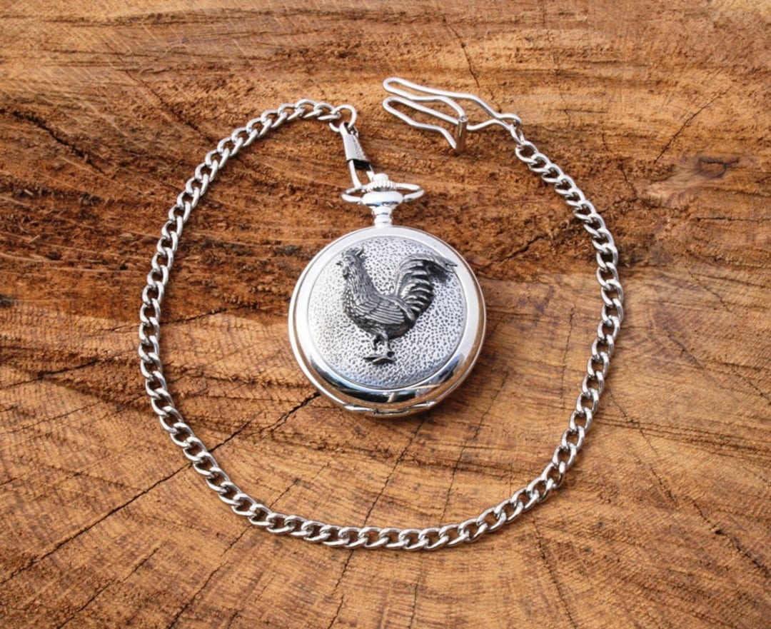 Chicken Pocket Watch Pewter Free Engraved Father's Day Gift Boxed 71 Pw ...