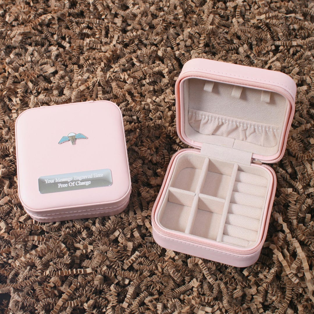 Parachute Regiment Pink Travel Jewellery Box Velvet Lined Free ...