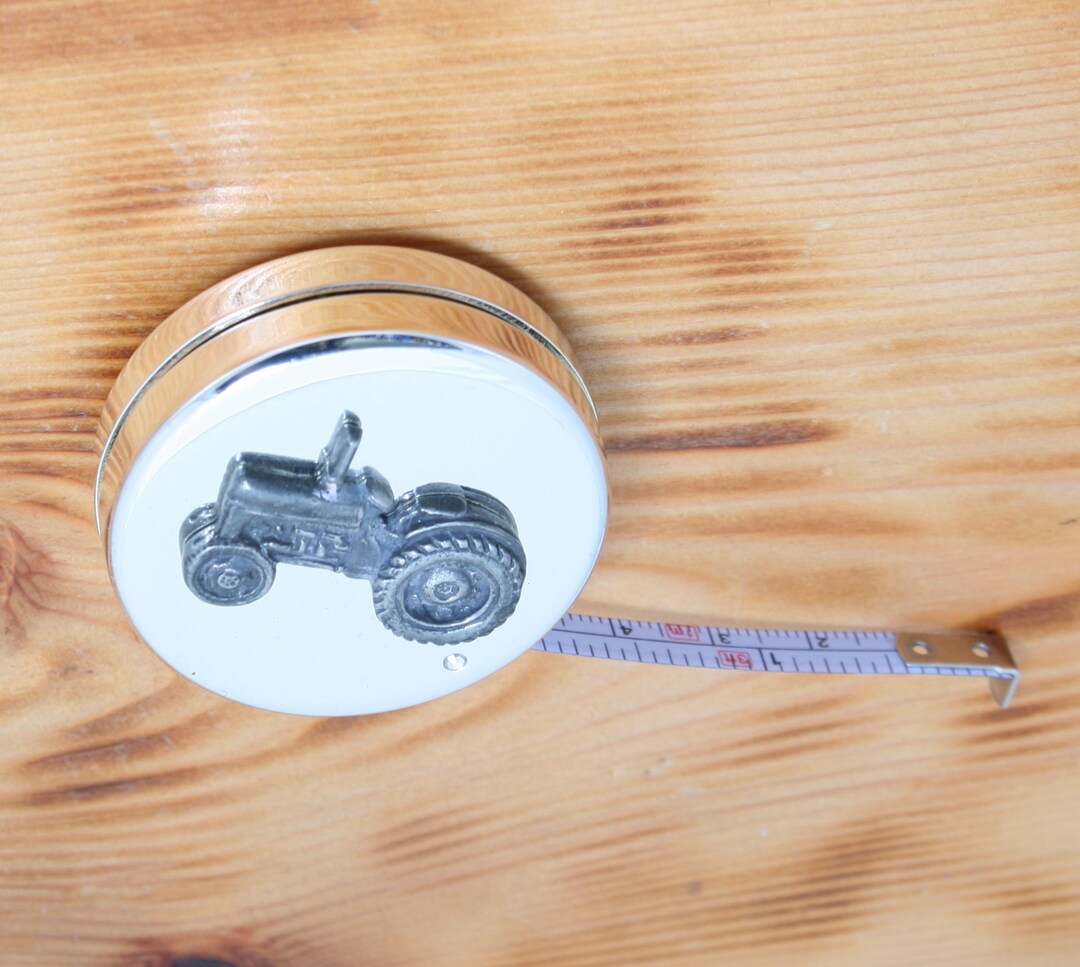 Farm Vehicles Silver Plated 1 Meter Tape Measure Free Engraving Tractor ...