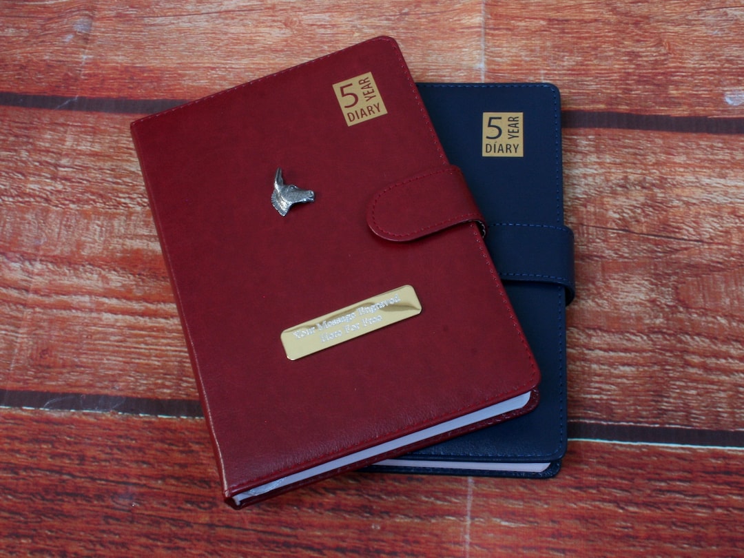 Shakespeare 10 Year Diary Organiser Journal Blue or Red Personalised ...