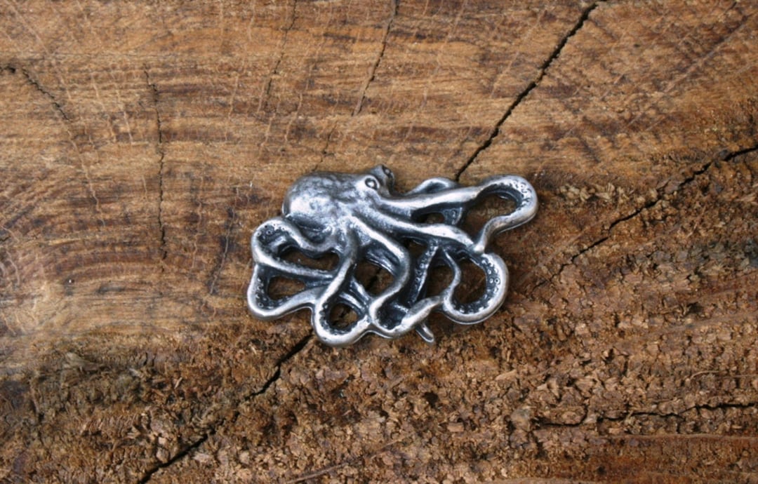 Octopus L Pin Brooch Badge Pewter Sea Life Father's Day Gift 248 Pm - Etsy