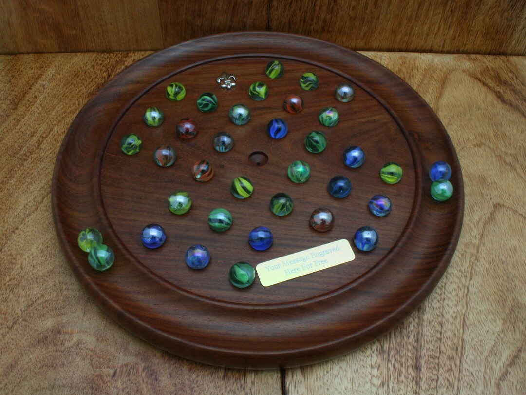 Famous Symbols 12" Wooden Solitaire Set and Glass Marbles Ideal Home ...