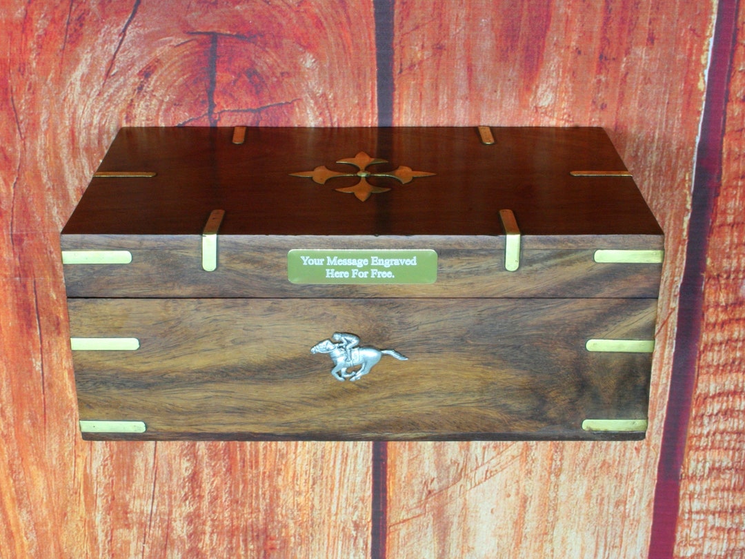 Horse Racing Wooden Memory Box With Free Engraving Fathers Day Gift 187 ...