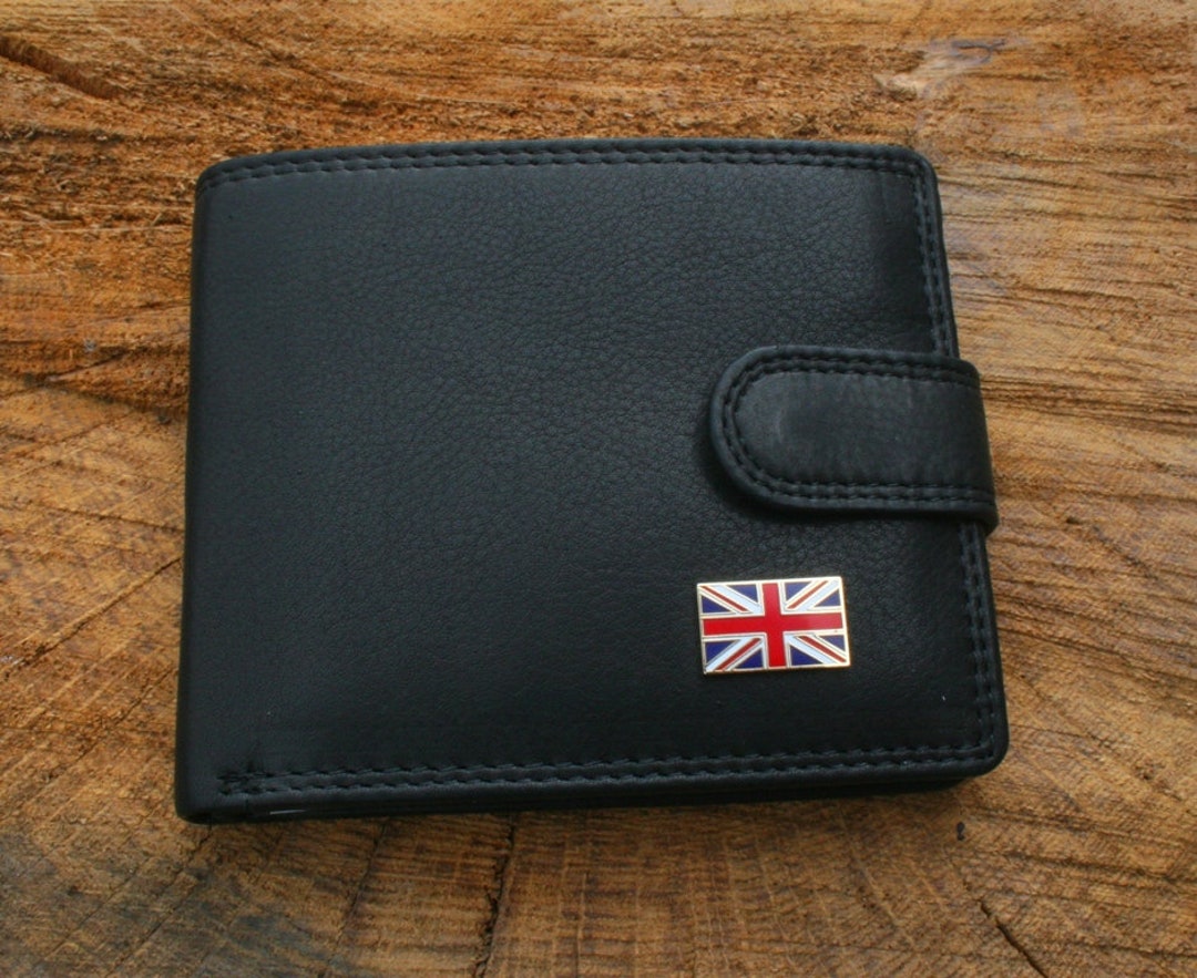 Union Jack Leather Wallet Brown or Black Leather Flag Father's Day ...