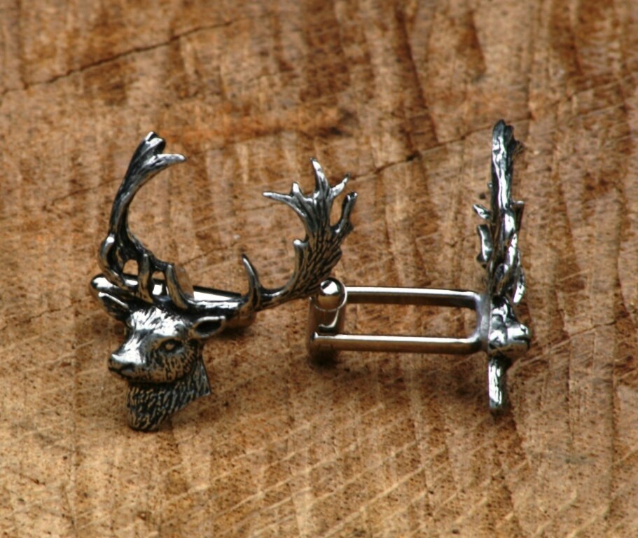 Fallow Deer Cufflinks Pewter UK Handmade Hunting Mothers Day - Etsy