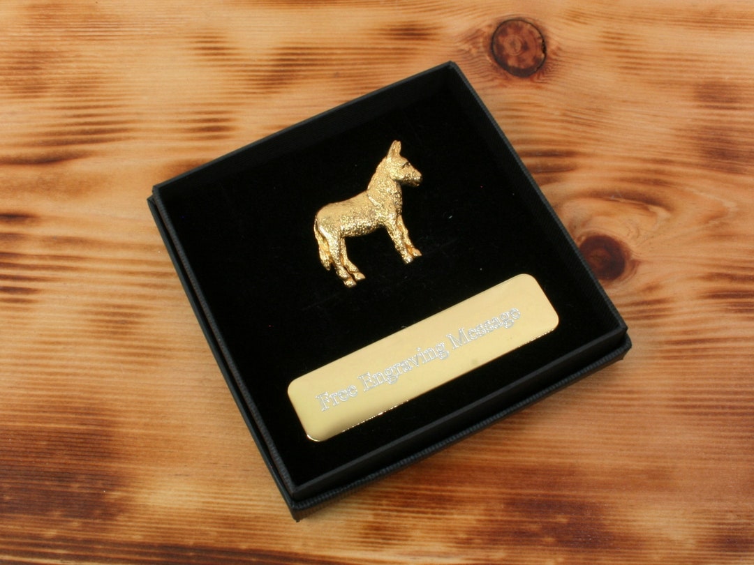 Donkey Gold Plated Pin Lapel Badge Farming Mule Birthday Gift ...