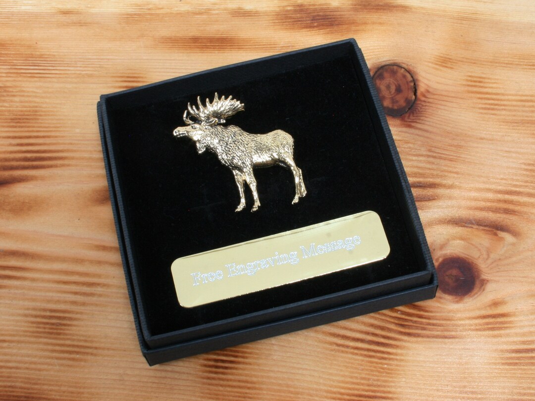 Moose Gold Plated Pin Lapel Badge Canadian Elk Hunting Christmas Gift ...