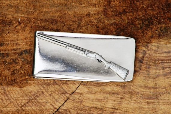 Shotgun Pewter Money Clip Metal Mens Free Engraved Shooting - Etsy