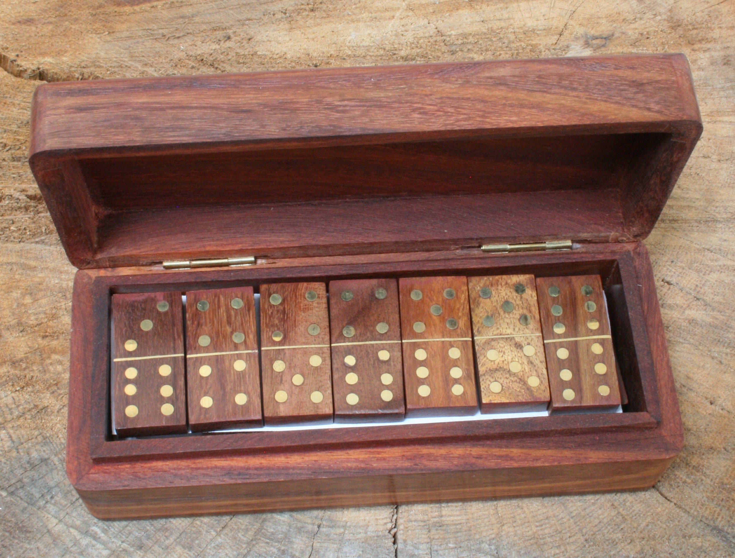 Flags of the World Dominoes Wood With Brass Inlays in Wooden ...