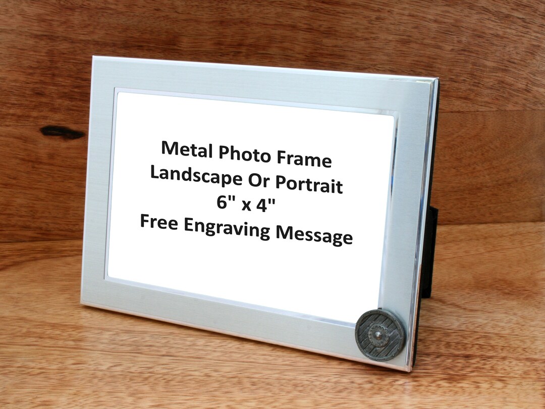 Viking Photo Frame Metal 6x4 L or P Personalised Free Engraving Ship ...