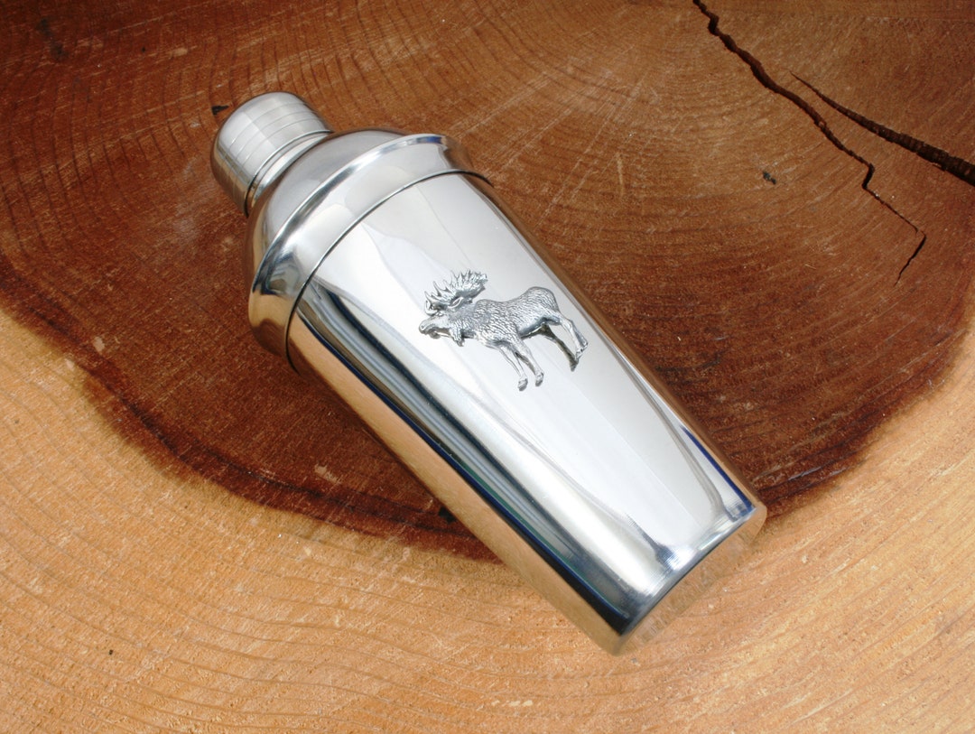 Moose Cocktail Shaker Mixer With Built in Strainer Cocktail 242 - Etsy