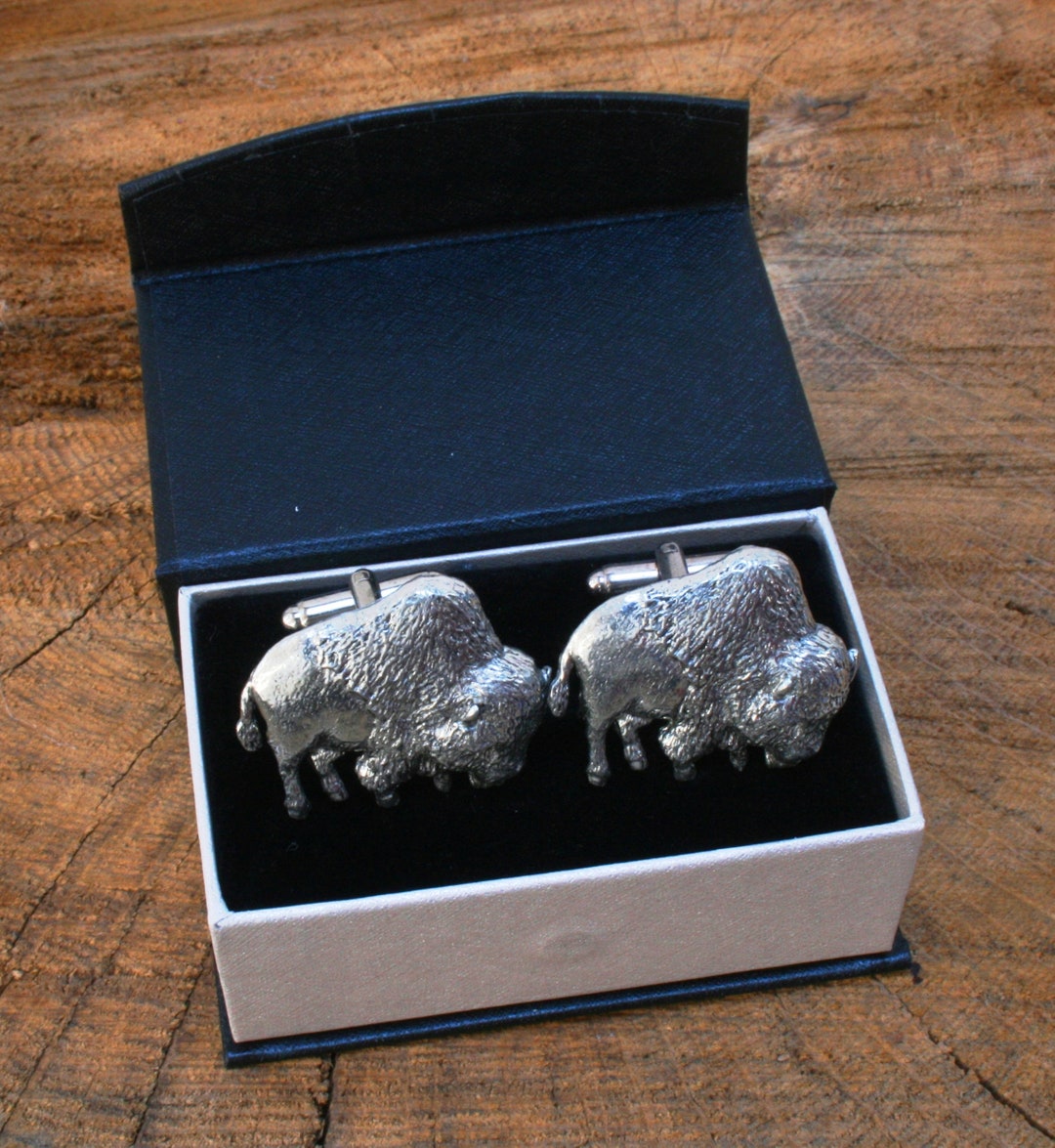 Buffalo Cufflinks Pewter UK Handmade Fathers Day Gift 436 Cu - Etsy