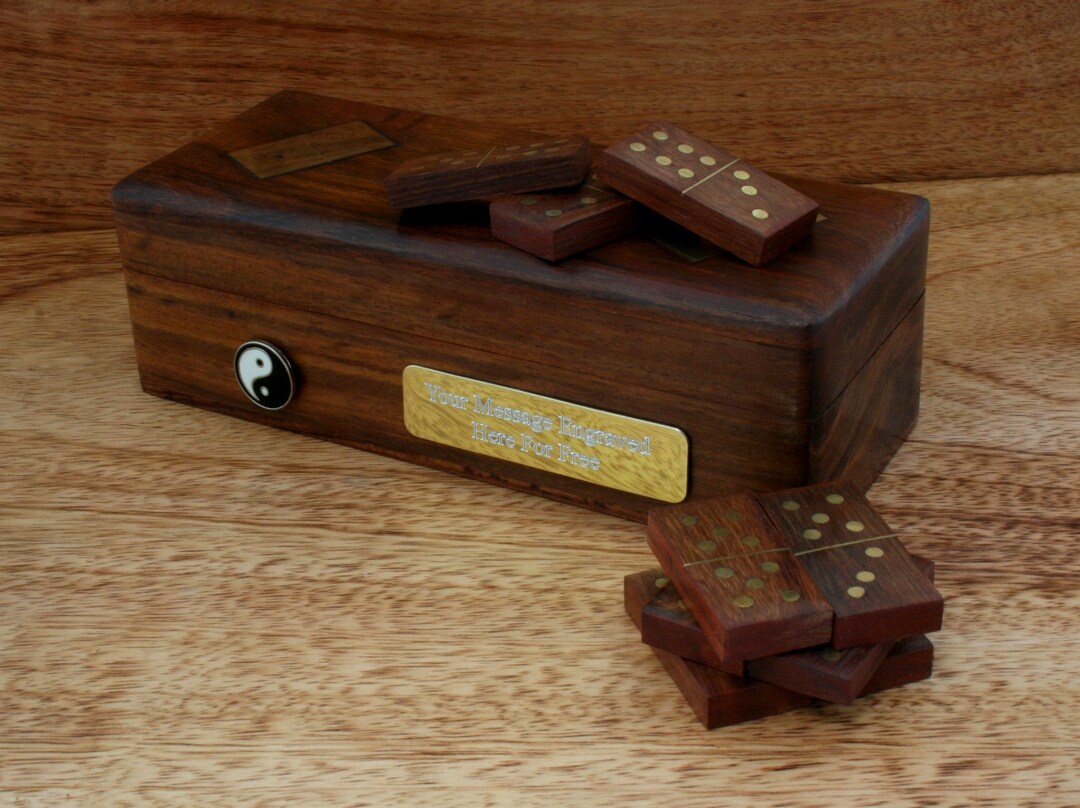 Religious Symbols Dominoes Wood With Brass Inlays in Wooden ...