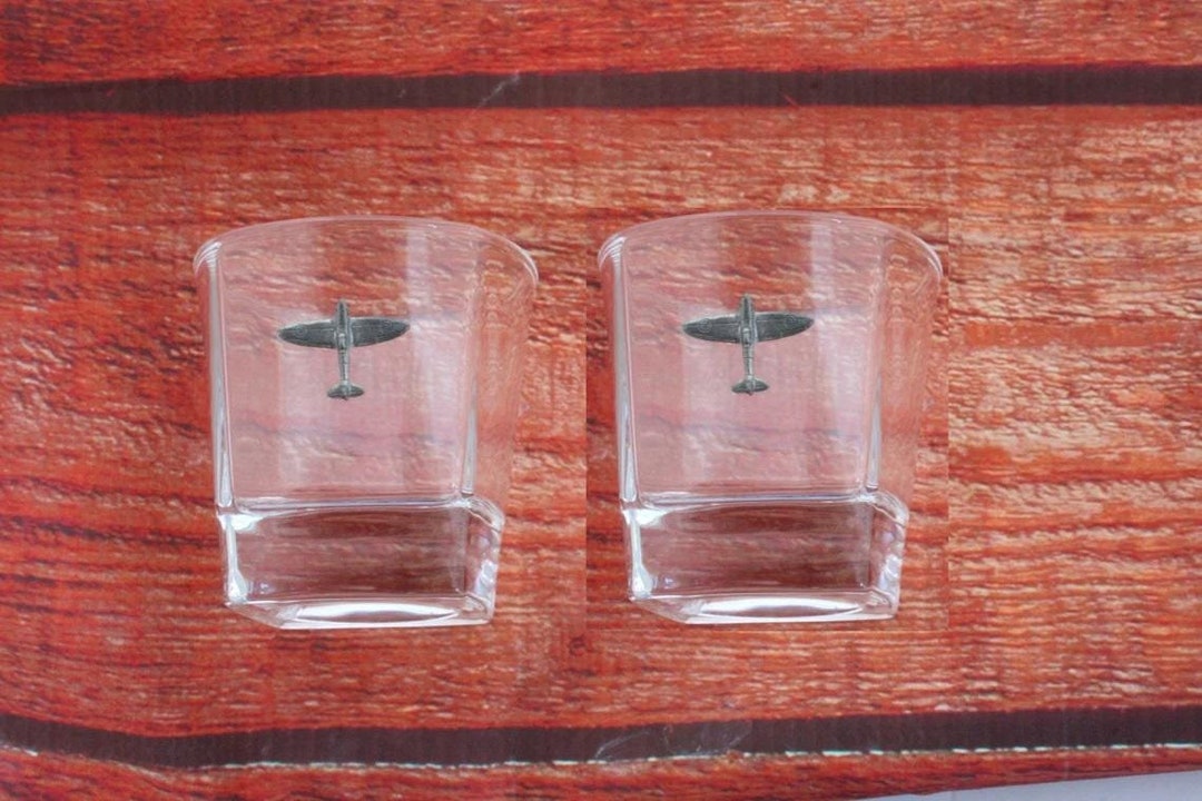 Spitfire Pair of Whiskey Tumblers Crystal Cut Glasses Christmas Gift ...