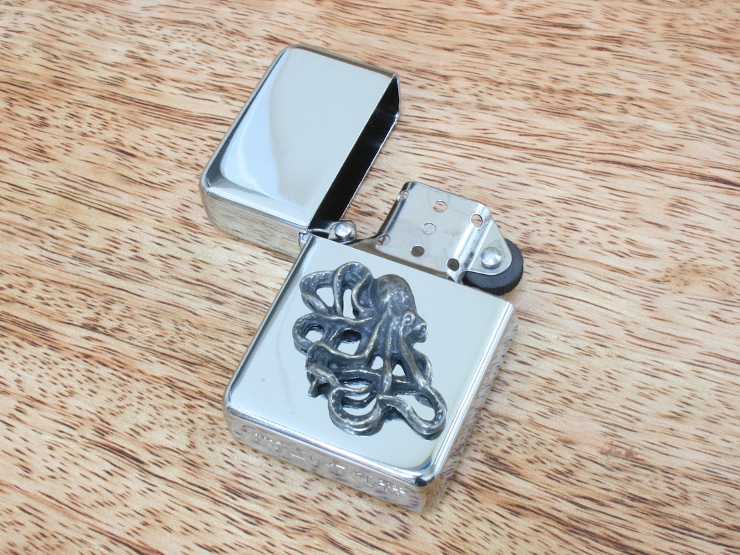 Octopus Petrol Personalised Lighter Engraved Marine Father's Day Gift ...