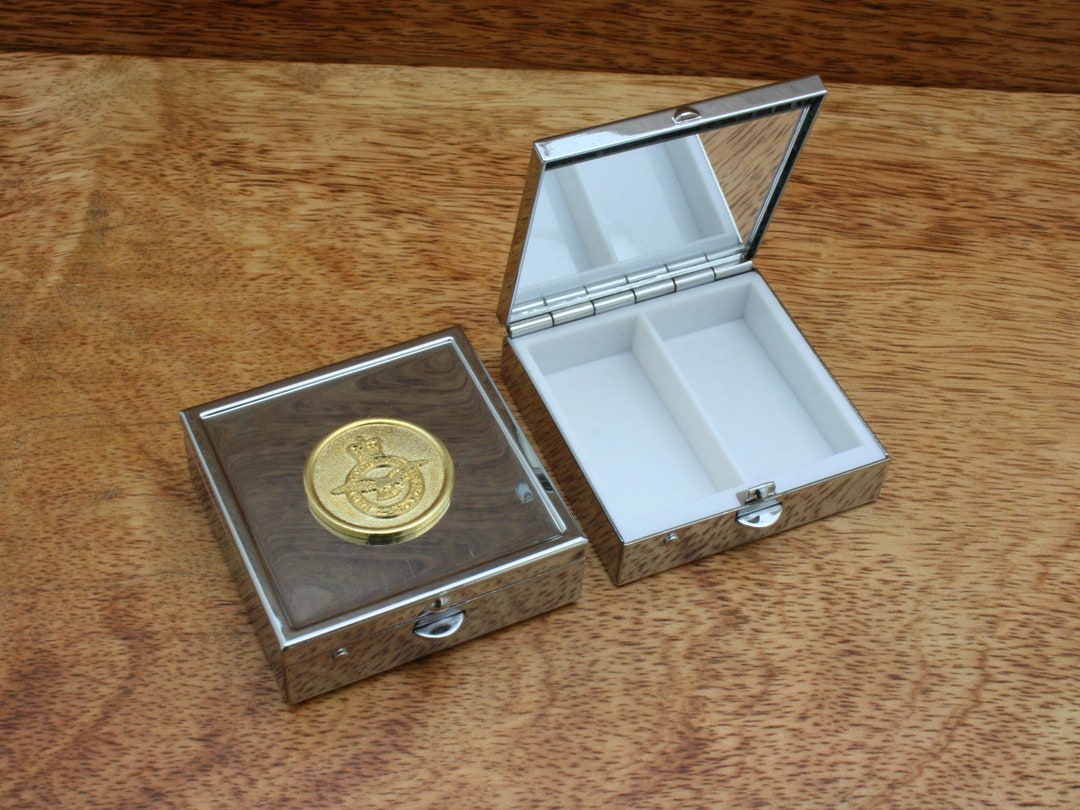 RAF Regiments Pill Mint Trinket Box With Mirror Square Military Father ...