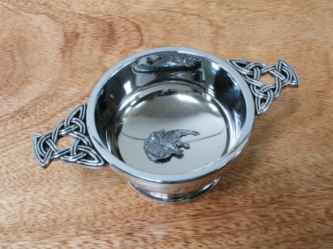 Game Shooting Quaich Pewter Cup Drinking Bowl Christening Wedding ...