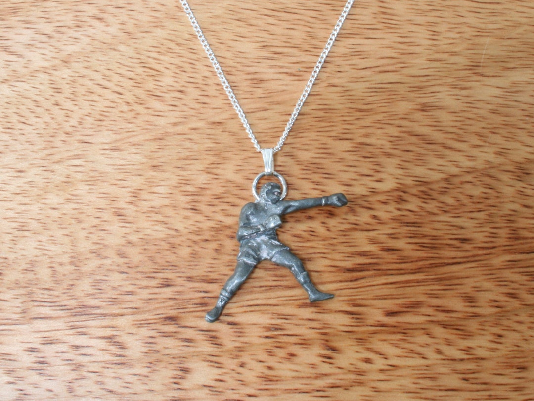 Martial Arts Necklace and Pewter Pendant Ladies Chain in Soft Pouch ...