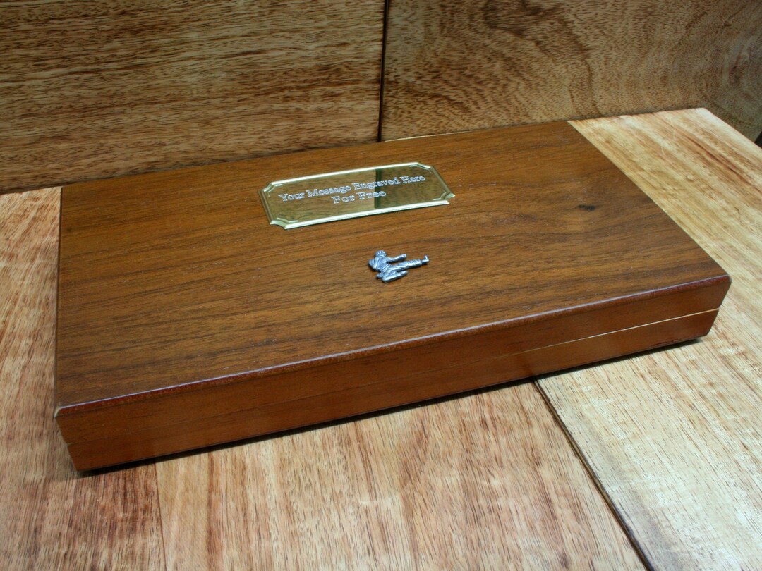 Martial Arts Wooden Backgammon With Free Engraving Magnetic Closing Lid ...