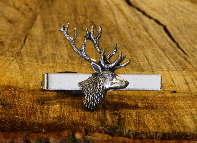 Stag Head Buck Deer Tie Clip Tack Slide UK Pewter Gift 347 Ti - Etsy
