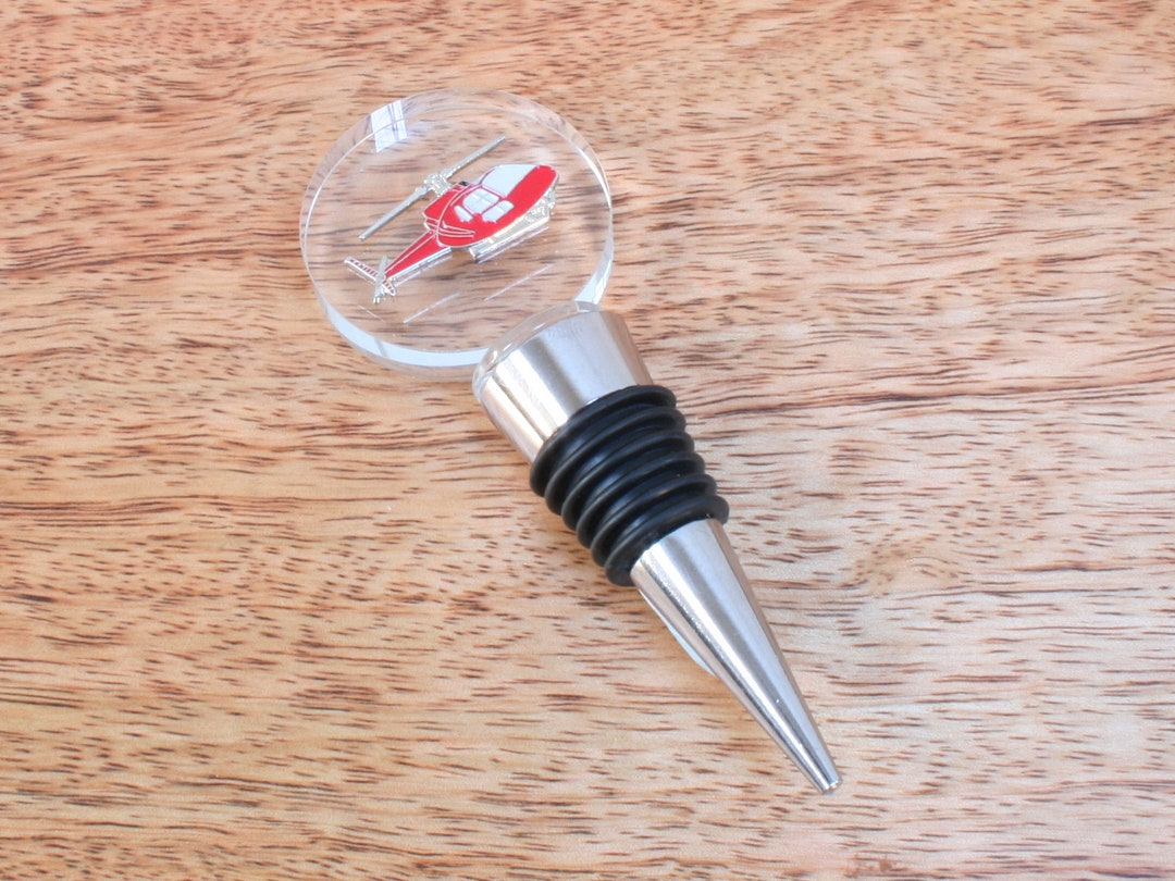 Helicopters & Rotors Wine Stopper Glass and Steel Whiskey Bottle ...