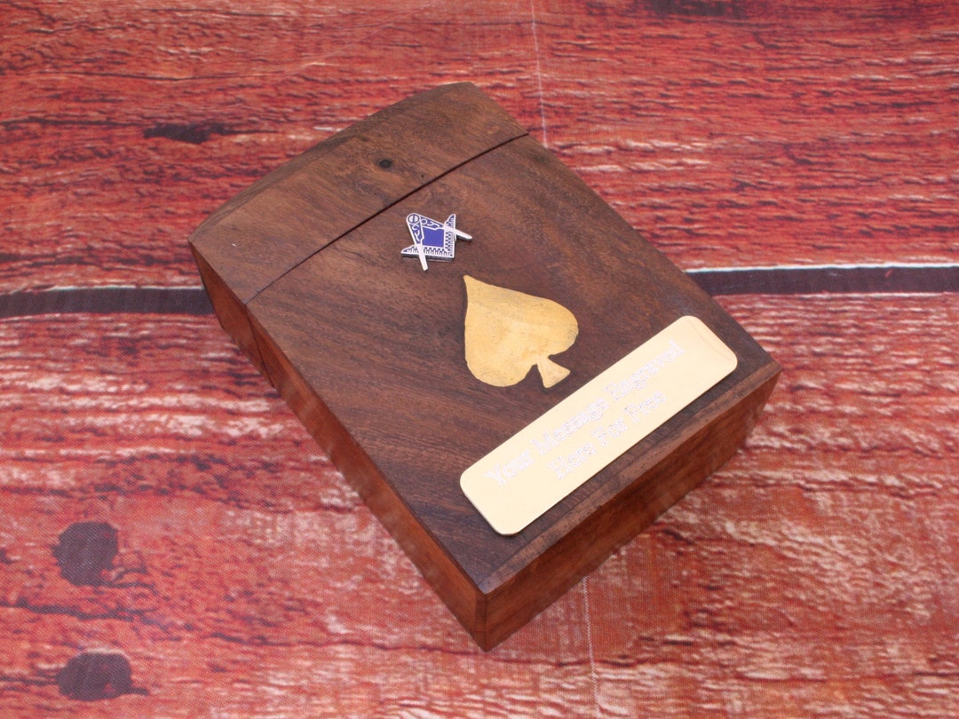 Famous Symbols Wooden Playing Cards Box Including Playing Cards With ...