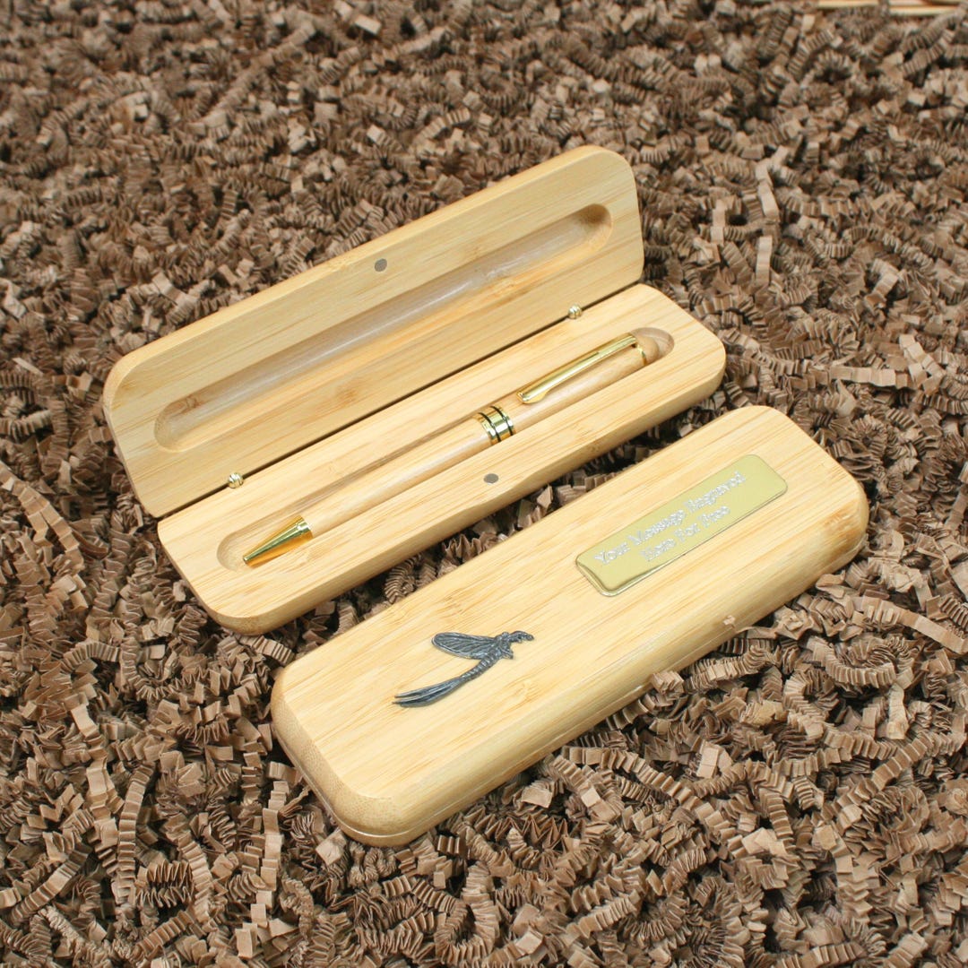 Insects & Bugs Luxury Wooden Pen Case With Matching Pen Free Engraving ...