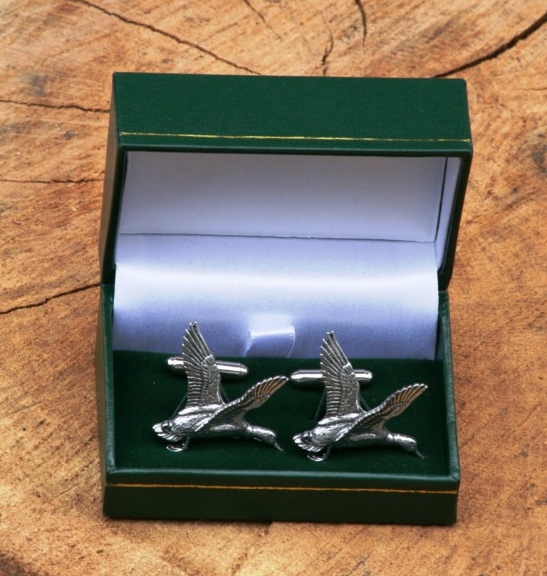Mallard Duck Cufflinks Pewter UK Handmade Shooting Gift 227 | Etsy