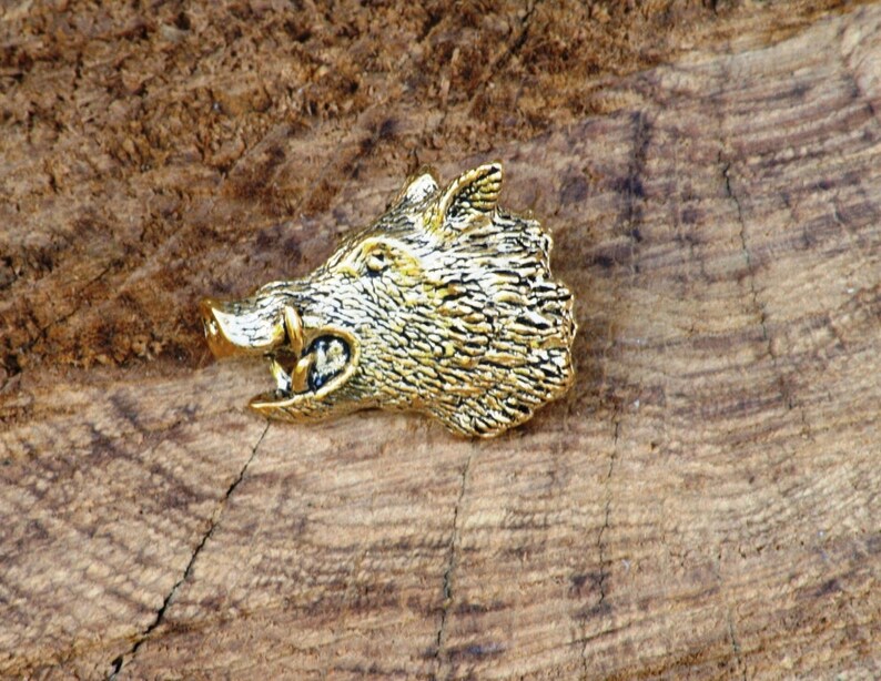 Wild Boar Head Gold Plated Pin Lapel Badge Mothers Day Gift - Etsy UK