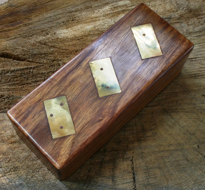 Historical Symbols Dominoes Wood With Brass Inlays in Wooden ...