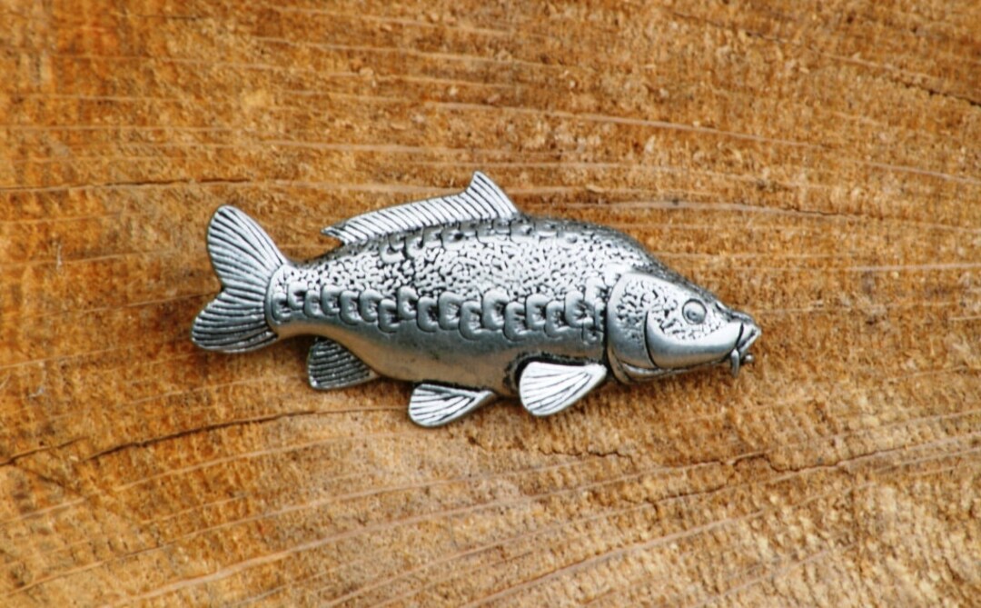 Mirror Carp Fish Pin Brooch Badge Pewter River Fishing Fathers Day Gift ...